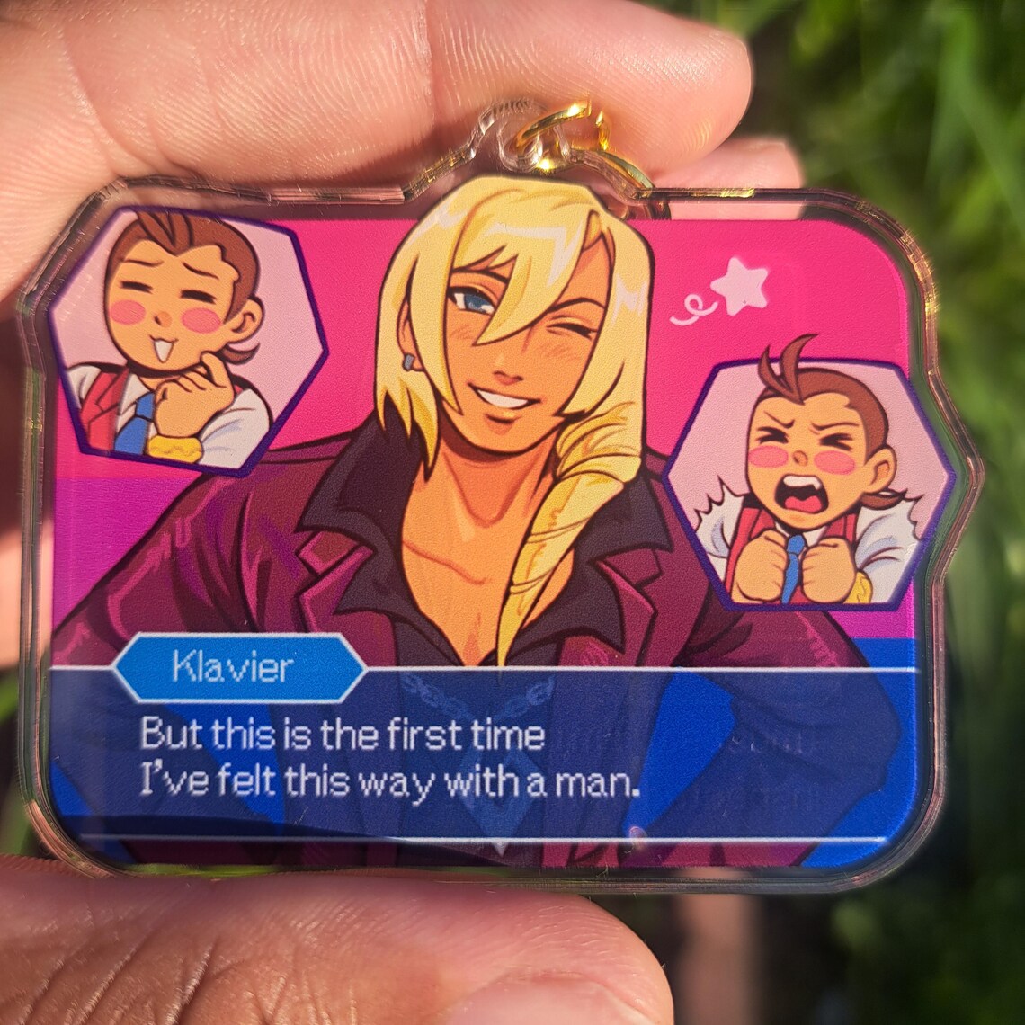 Ace Attorney Klapollo Bisexual Feelings 2.5 Inch Acrylic Keychain - Etsy
