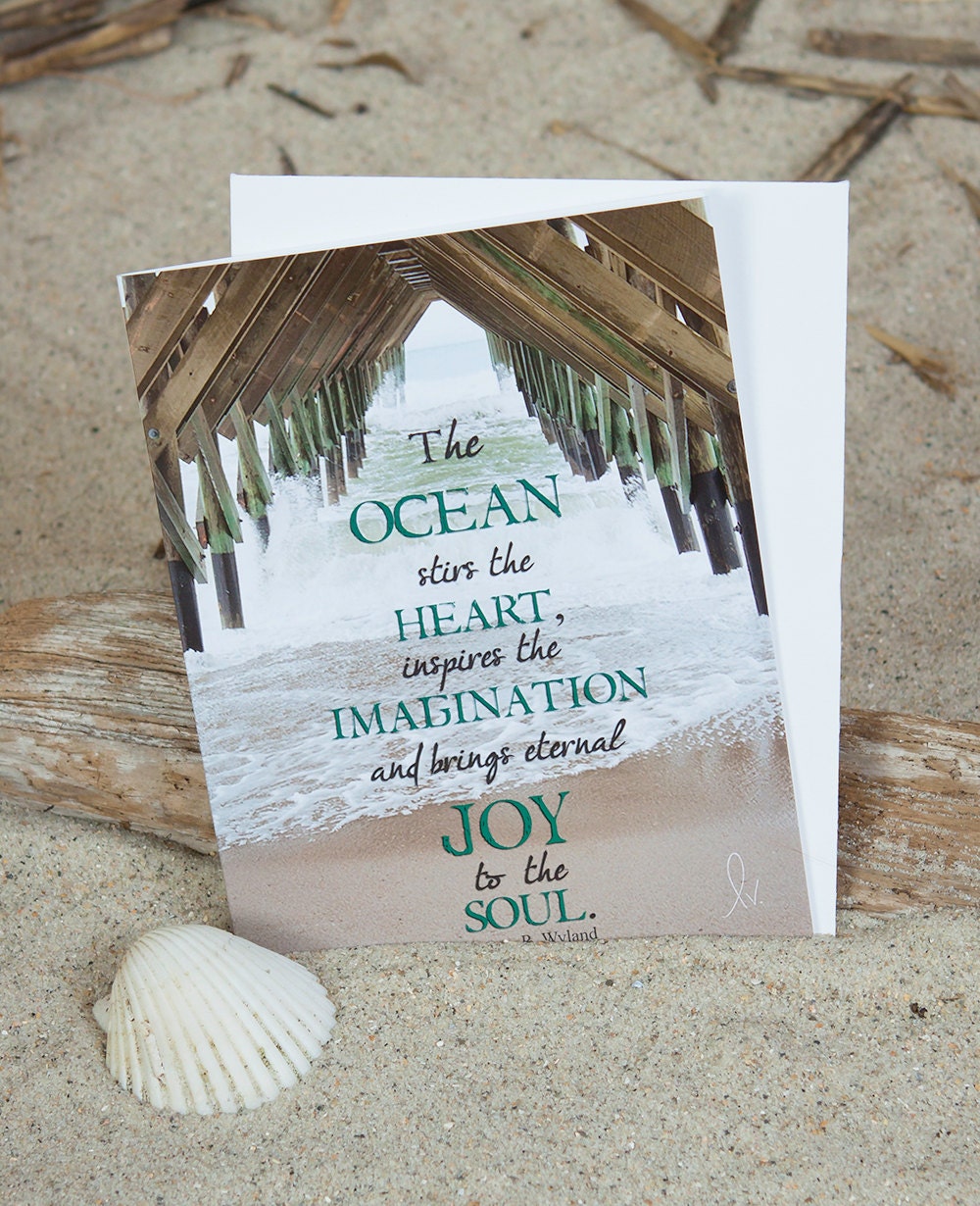 Coastal Note Card | Coastal Pier Note Card | Beach Stationery | Photo ...