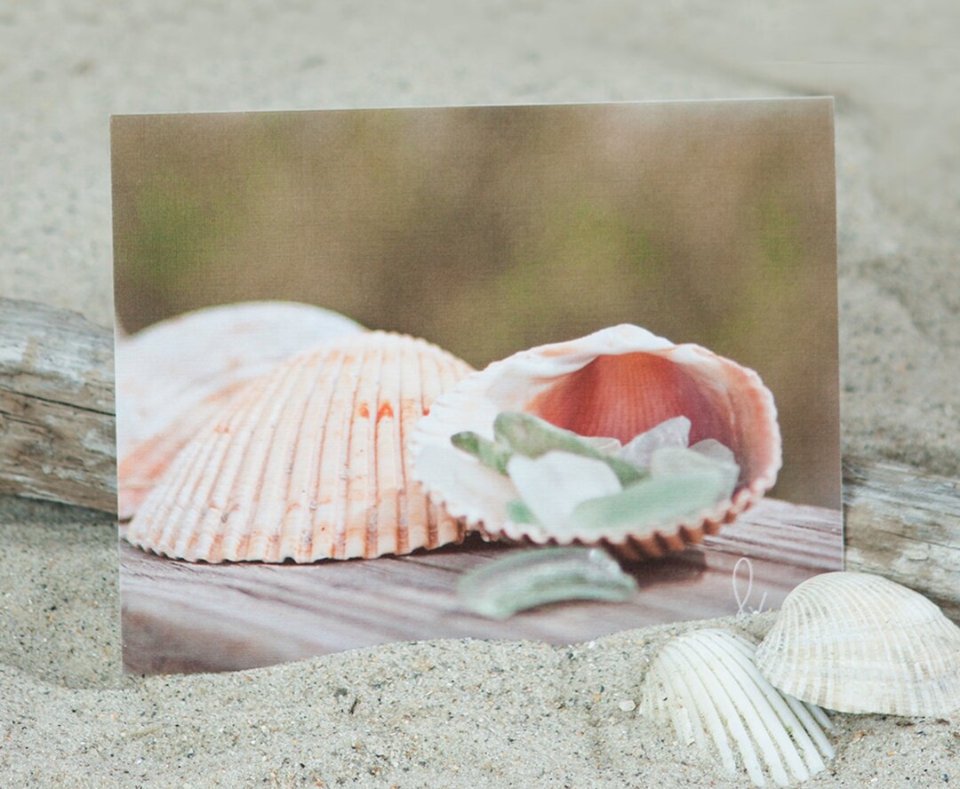 Coastal Note Card | Sea Glass Note Card | Coastal Stationery | Coastal ...