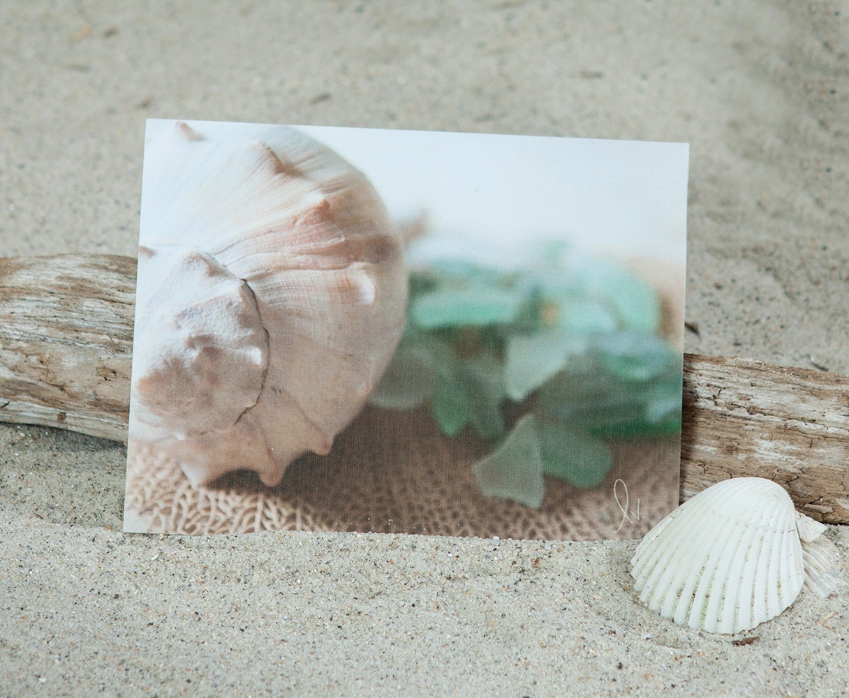 Sea Glass Note Card | Coastal Greeting Card | Stationery | Coastal Note ...