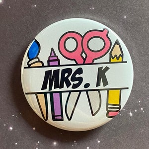 Teacher, School, Name Tags, Button or Magnetic - Customizable Name ...