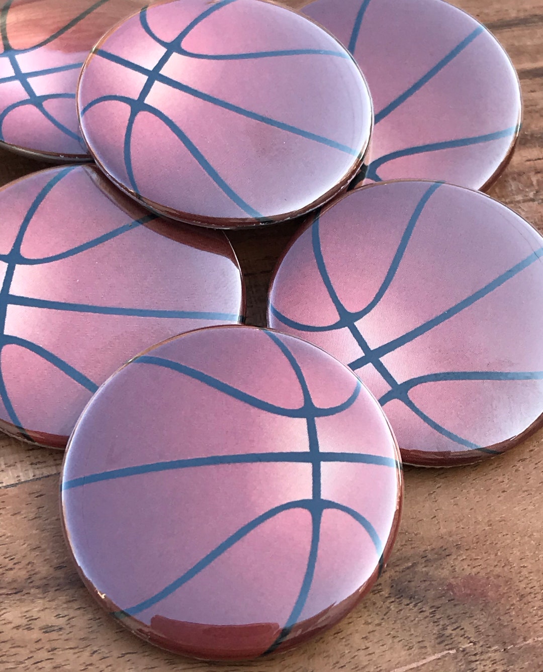 Basketball Magnets or Buttons, 1", 1.5" You Pick, Sports Theme ...