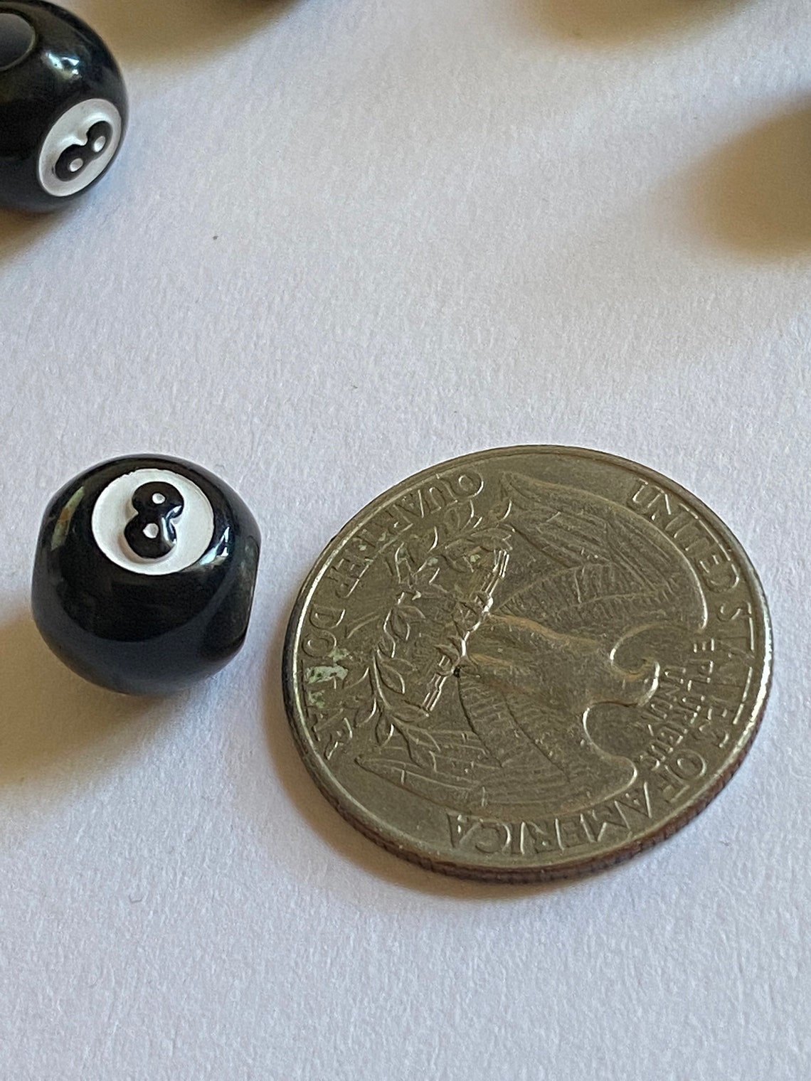 12 Pc Mini 8 Ball Beads 12mm W/ 4mm Hole Billiards Pool - Etsy