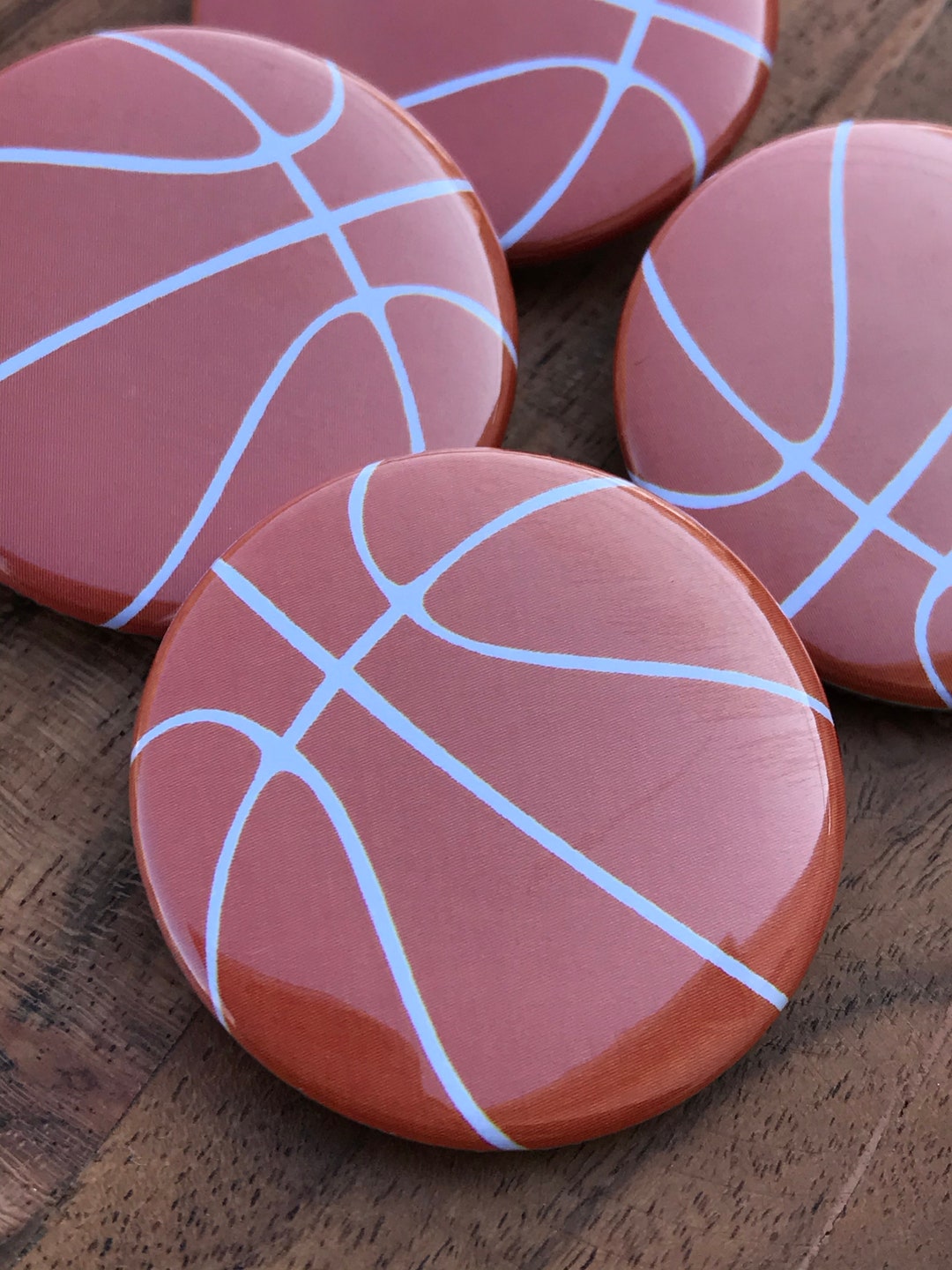 Basketball Magnets or Buttons, 1", 1.5" You Pick, Sports Theme ...