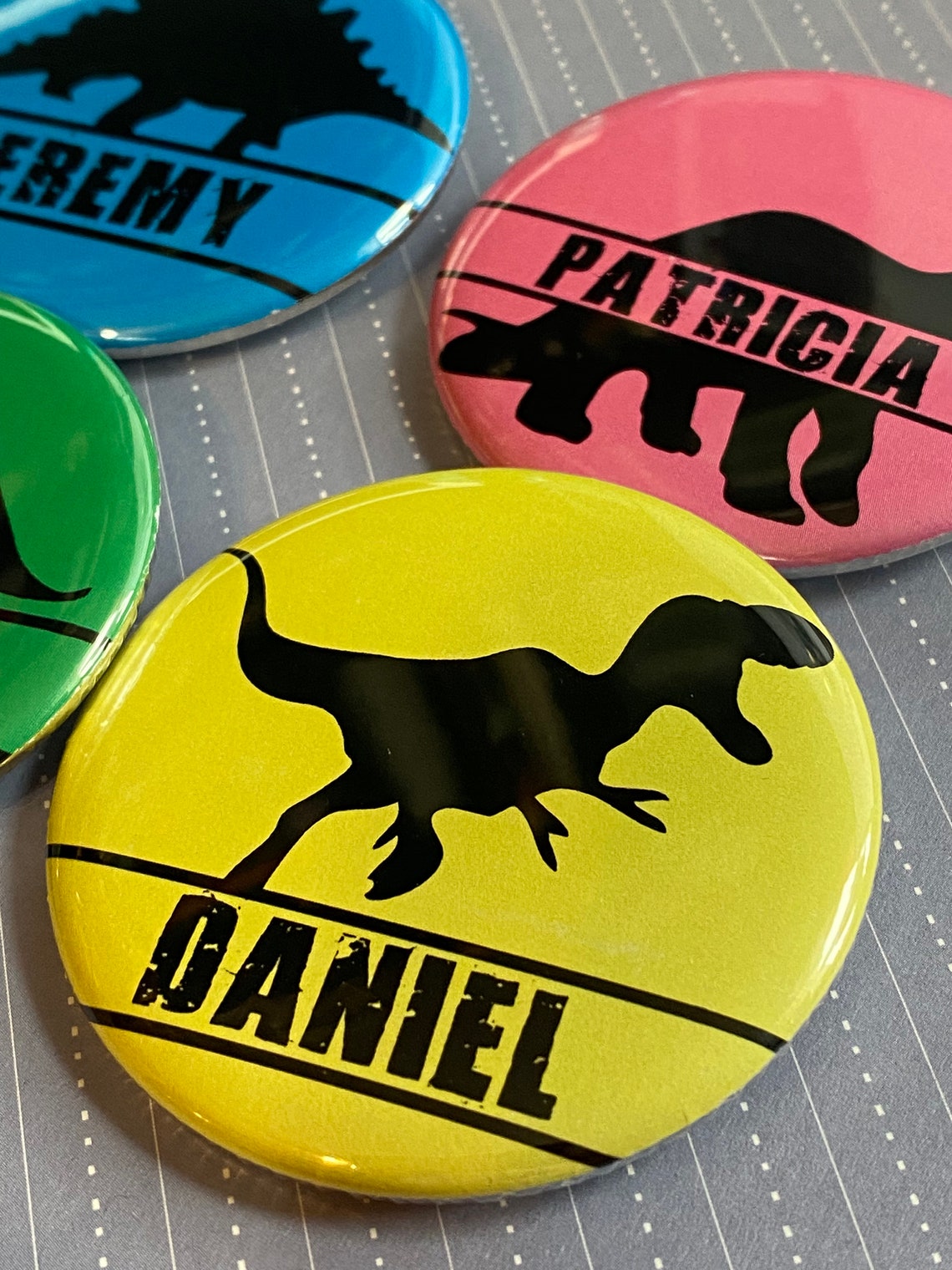 Dinosaur Name Tags Customizable Name Dinosaur Color - Etsy