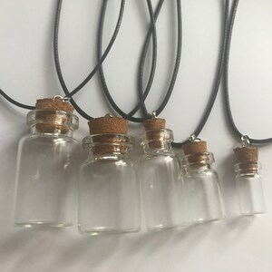 DIY Glass Bottle Necklace Sets - Fillable Empty Mini Wishing Jar Glass ...