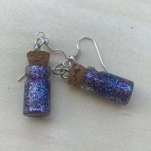 DIY Glass Bottle Earring Sets - Fillable Empty Mini Wishing Jar Glass ...