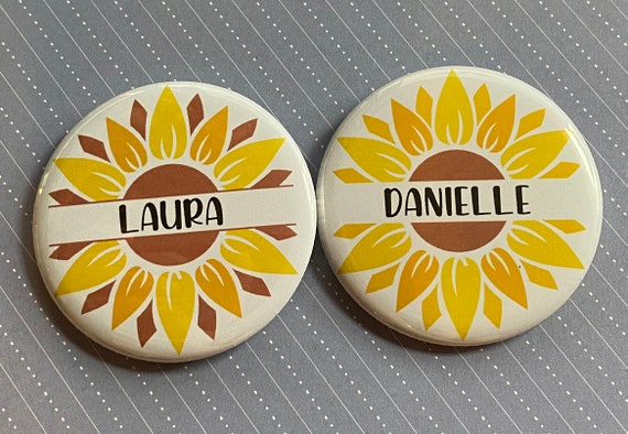 Sunflower Name Tags Customizable Name Sunflowers Color - Etsy