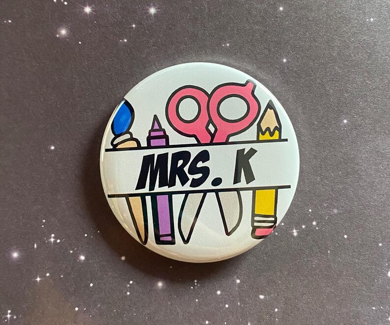 Teacher, School, Name Tags, Button or Magnetic - Customizable Name ...