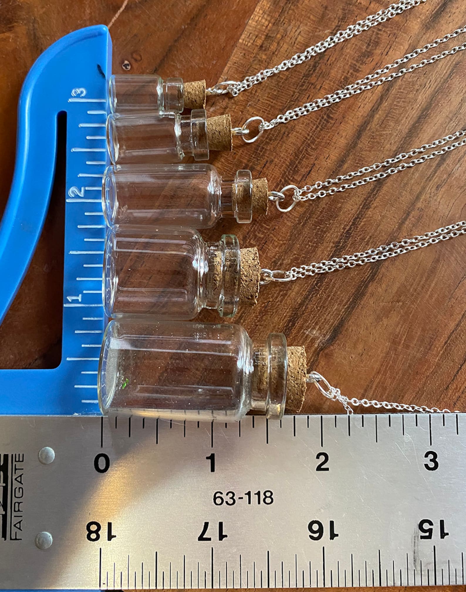 DIY Glass Bottle Necklace Sets - Fillable Empty Mini Wishing Jar Glass ...