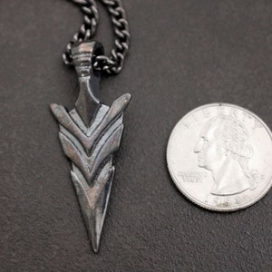 Spear Necklace With Gunmetal Curb Chain, BCB - Etsy