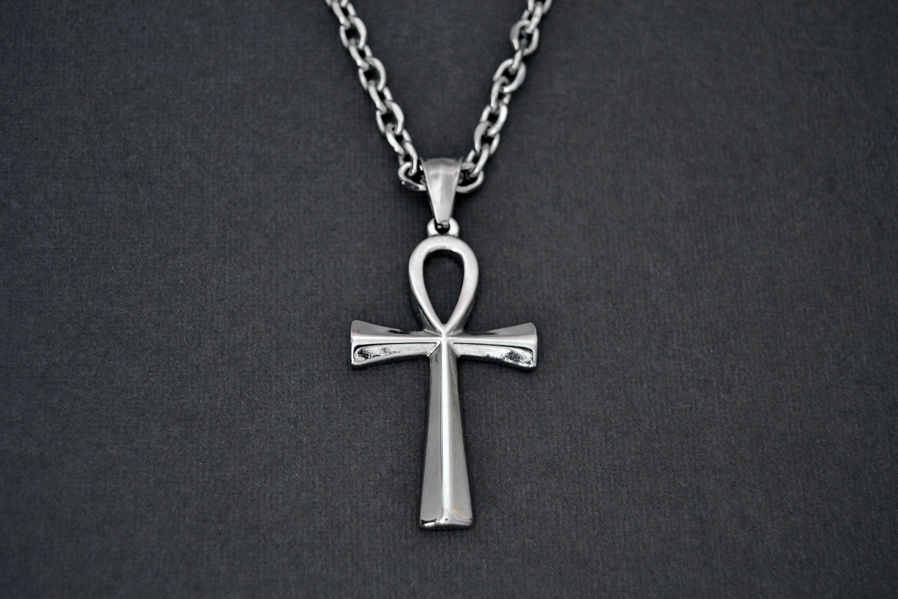 Silver Ankh Necklace for Men Stainless Steel Chain Mens | Etsy