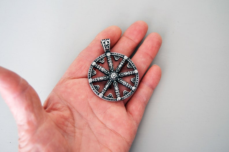 Karma Wheel Pendant Big Karmic Wheel of Life Pendant for Men | Etsy