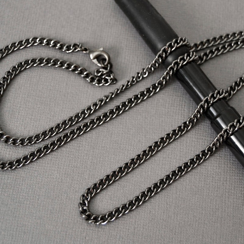 Mens Black Chain Necklaces - Etsy