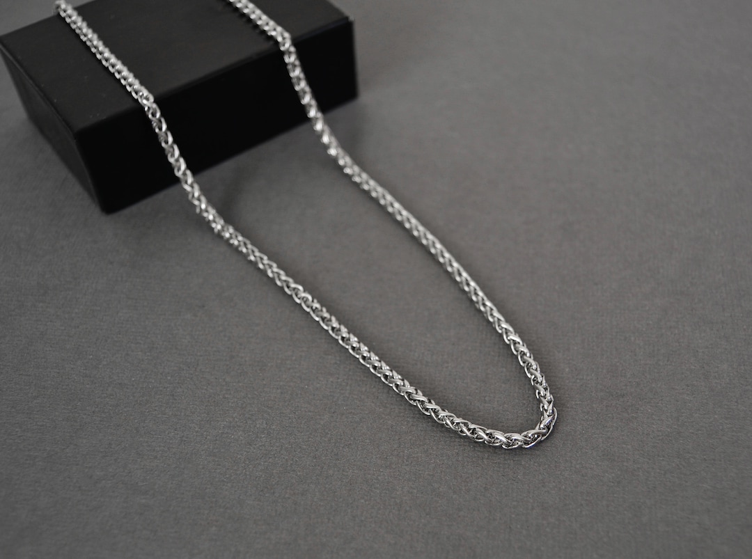 Mans Stainless Steel Wheat Chain, Men's Jewelry, Gifts for Dad ...