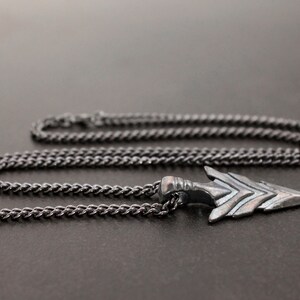 Spear Necklace With Gunmetal Curb Chain, BCB - Etsy