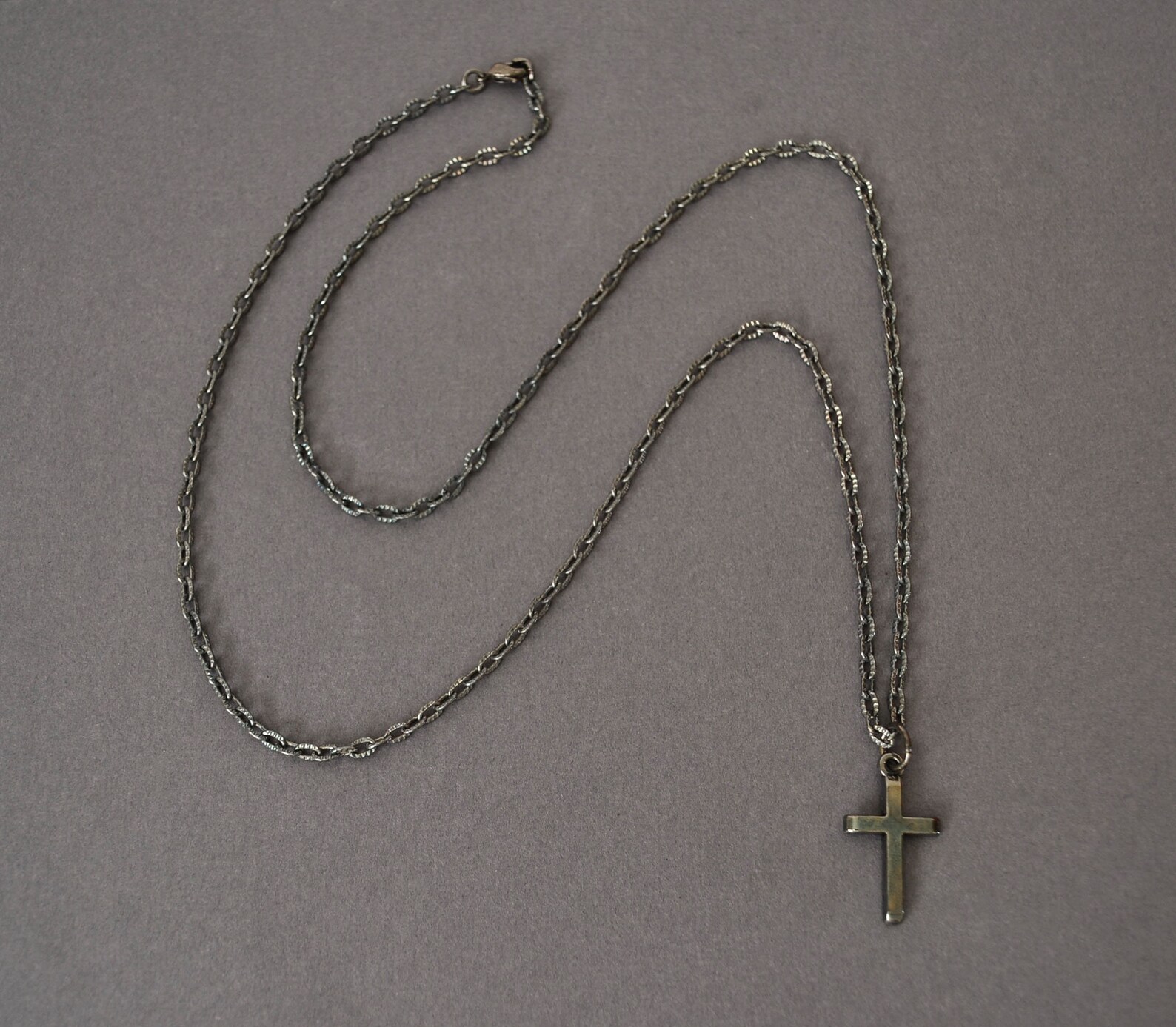 Small Cross Necklace Simple Cross Black Necklace for Men - Etsy