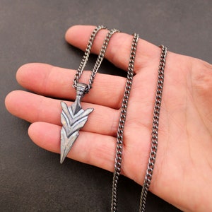 Spear Necklace With Gunmetal Curb Chain, BCB - Etsy