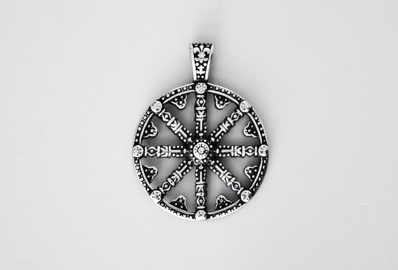 Karma Wheel Pendant Big Karmic Wheel of Life Pendant for Men | Etsy