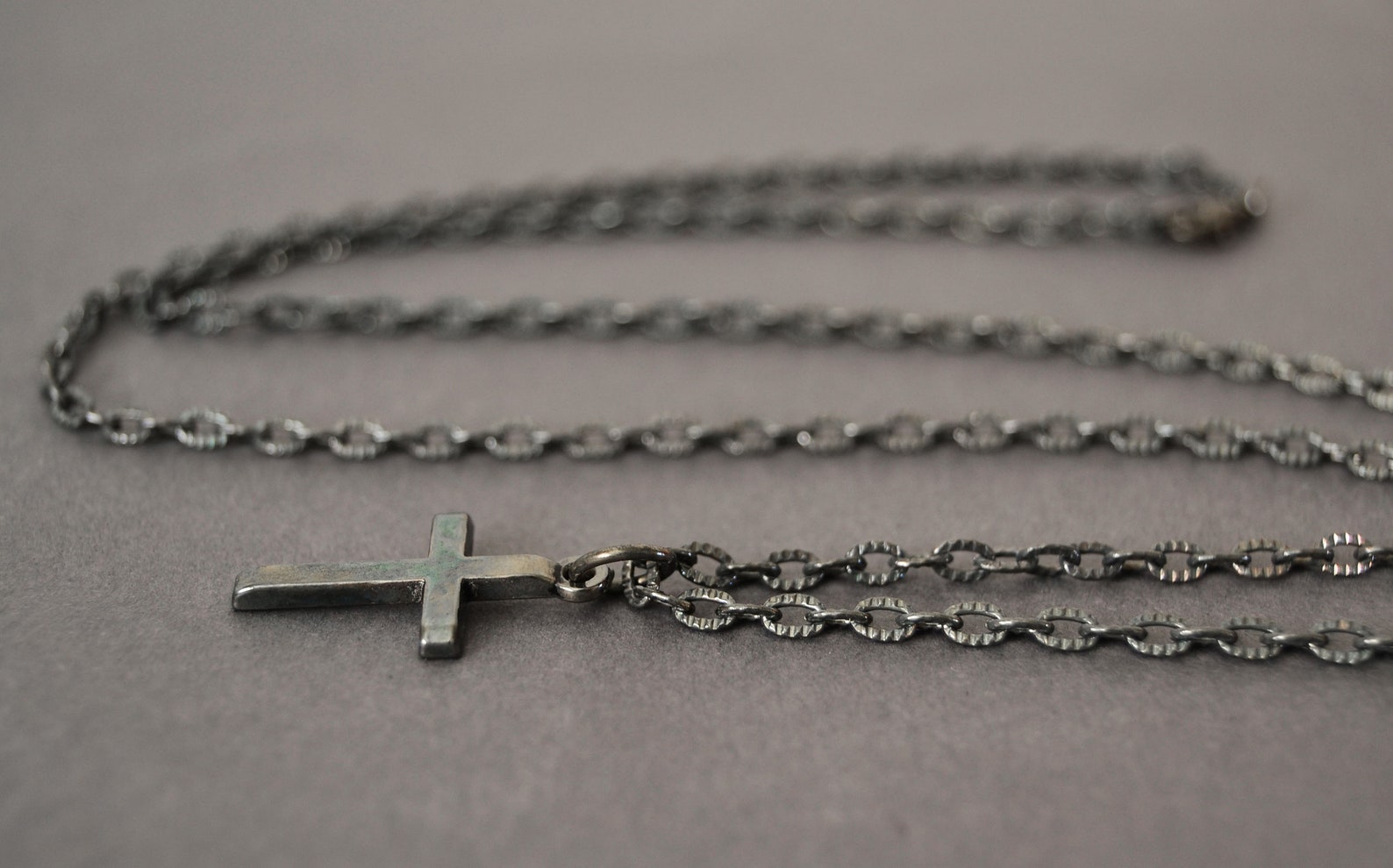 Small Cross Necklace Simple Cross Black Necklace for Men - Etsy
