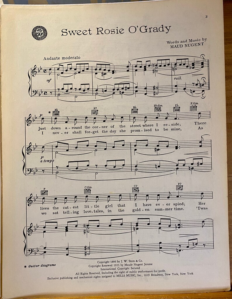 Sweet Rosie Ogrady Vintage Sheet Music Betty Grable and - Etsy