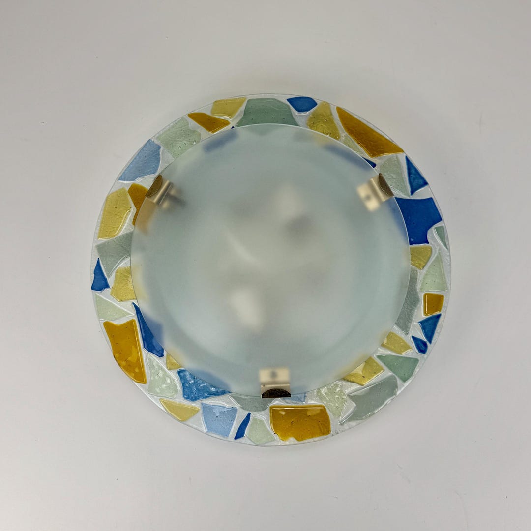 Vintage Colourful Murano Art Glass Flush Mount Ceiling - Wall Light ...
