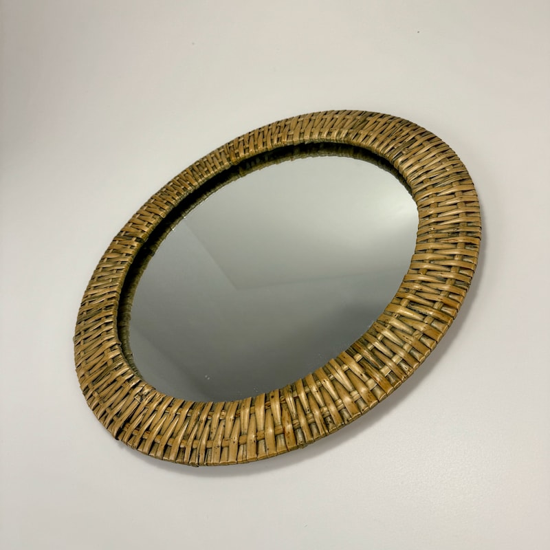 Round Wicker Mirror - Etsy