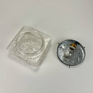 Mid Century Modern Clear Glass Square Block Flush Mount Ceiling Wall ...