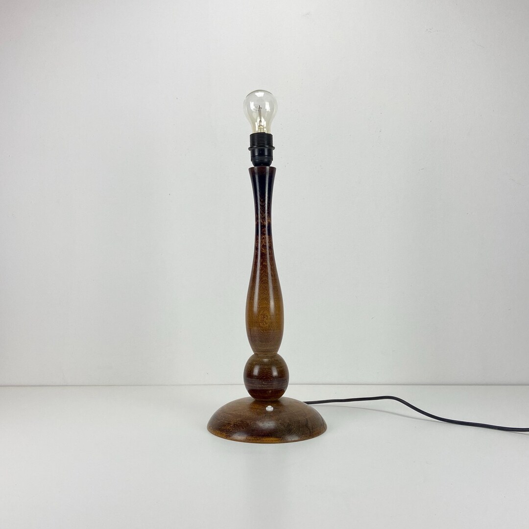 Large Antique Wooden Table Lamp Base - Etsy