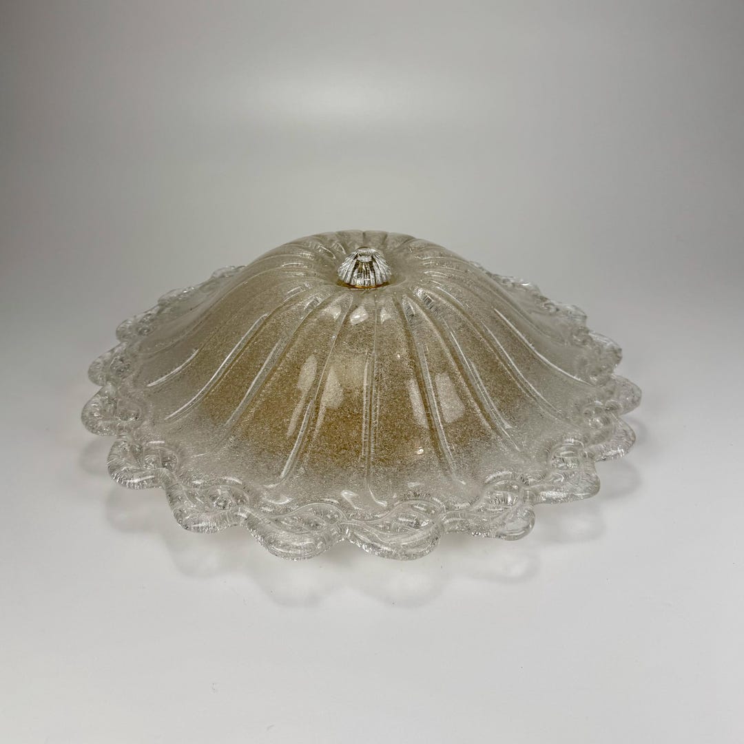 Large Vintage Murano Glass Flush Mount Ceiling Light / 90s Italy - Etsy