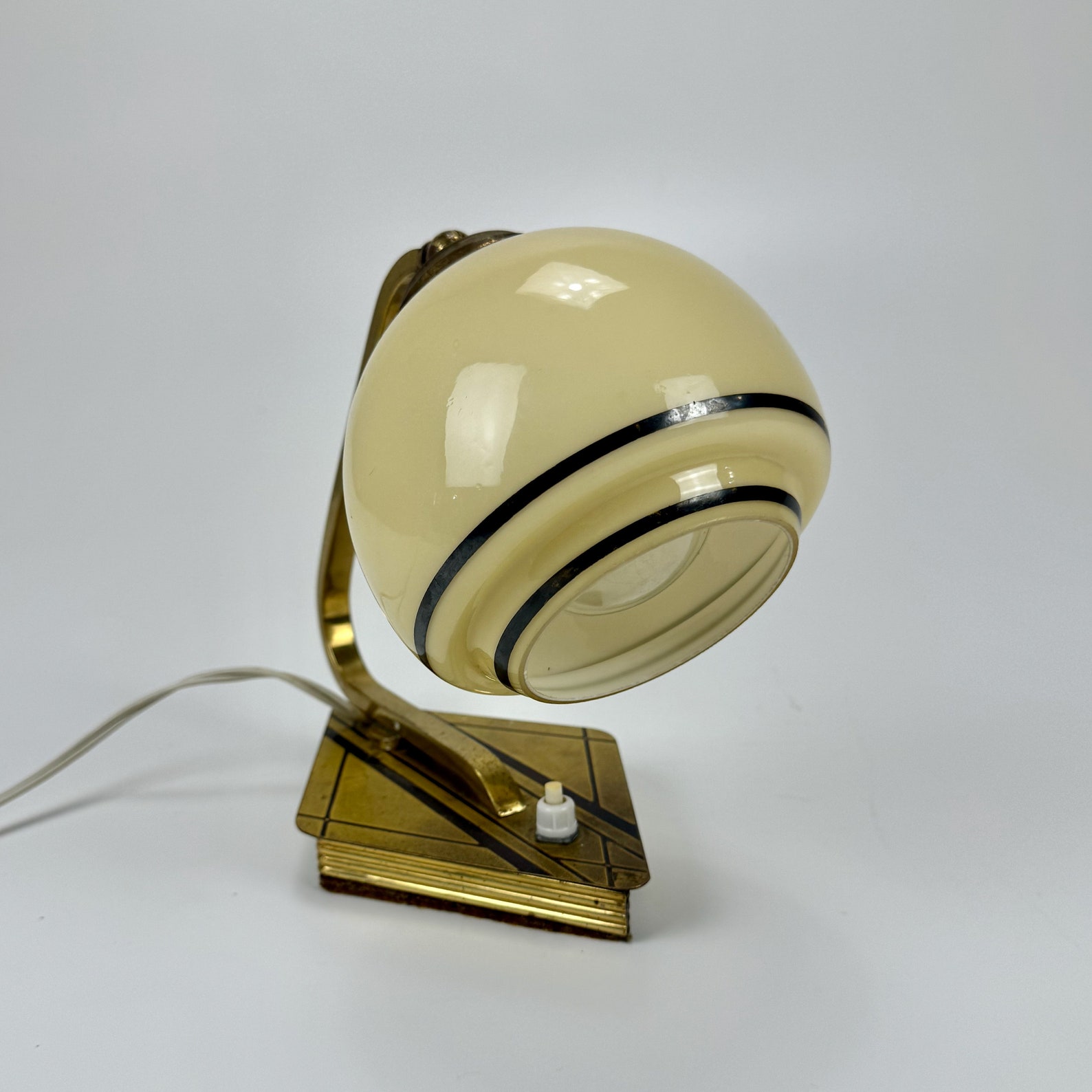 Antique Art Deco Table Bedside Lamp / 40s Europe / Brass - Etsy