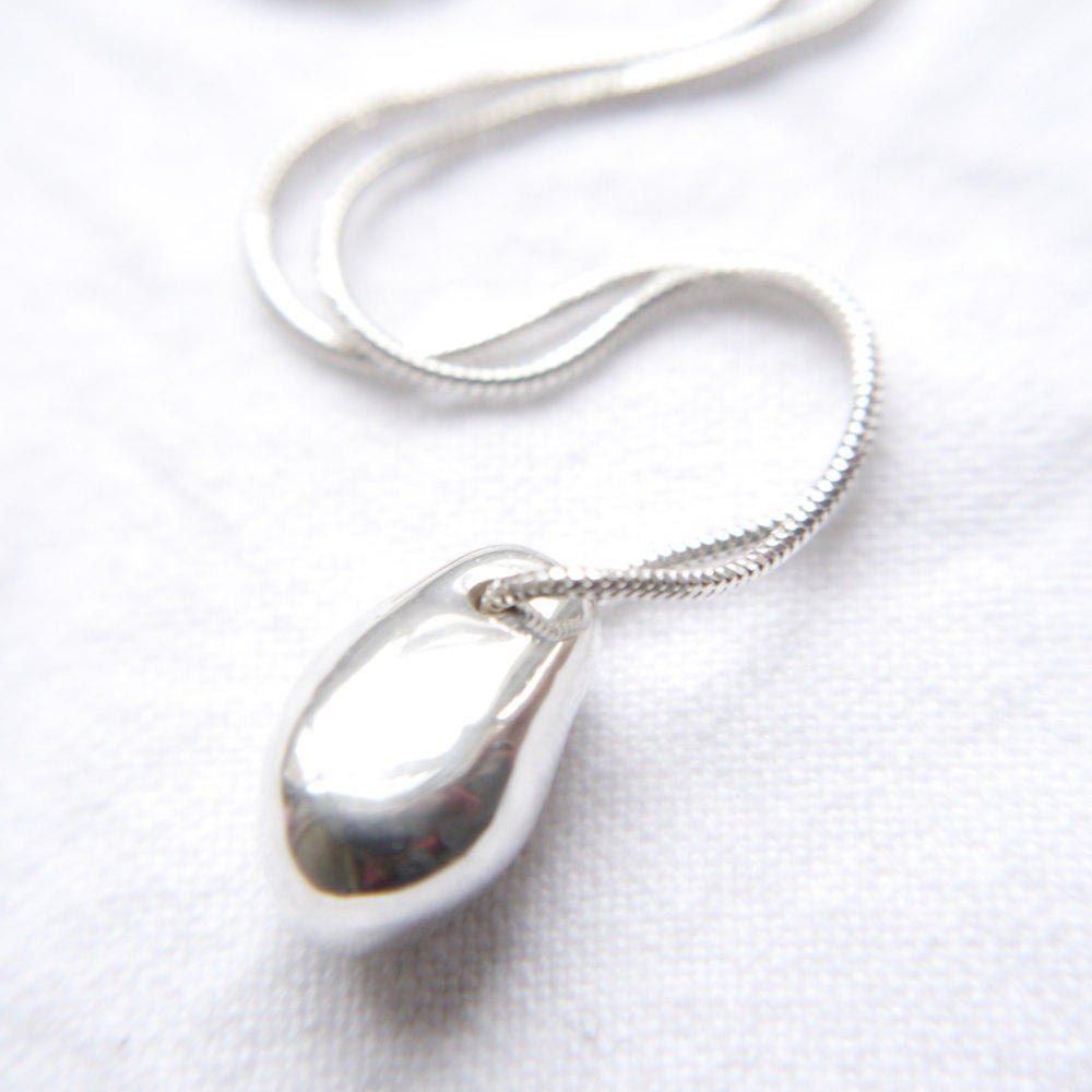 silver pebble necklace