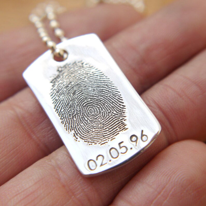 Fingerprint Jewelery Fingerprint Dog Tag Men's - Etsy