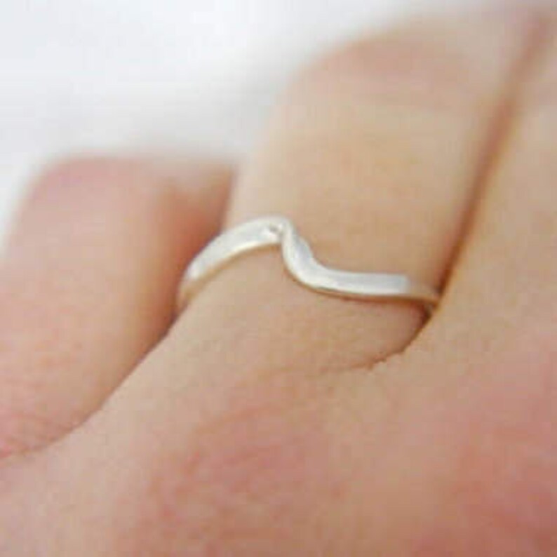 Wave stacking ring Simple ring Silver ring Minimalist ring | Etsy