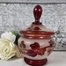 Vintage Ruby Red Frosted Jar With Lid - Bohemian Czech - Etsy