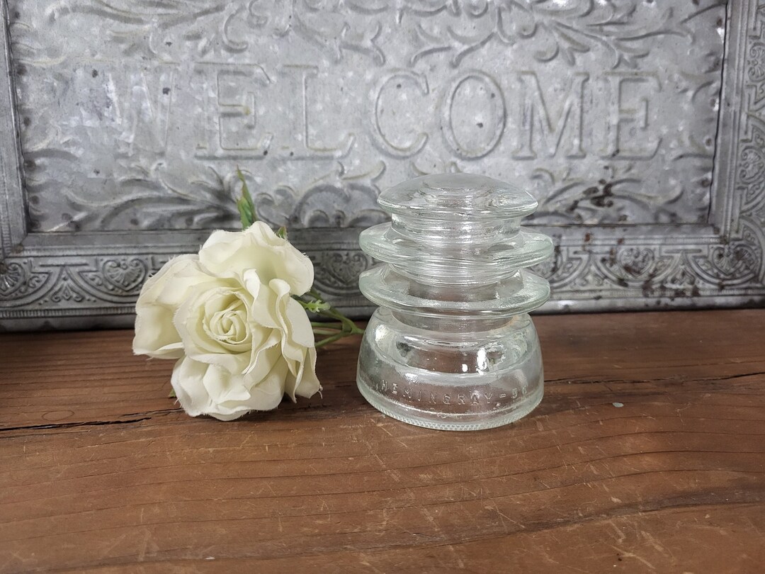 Vintage Hemingray-56 Clear Glass Insulator - Etsy