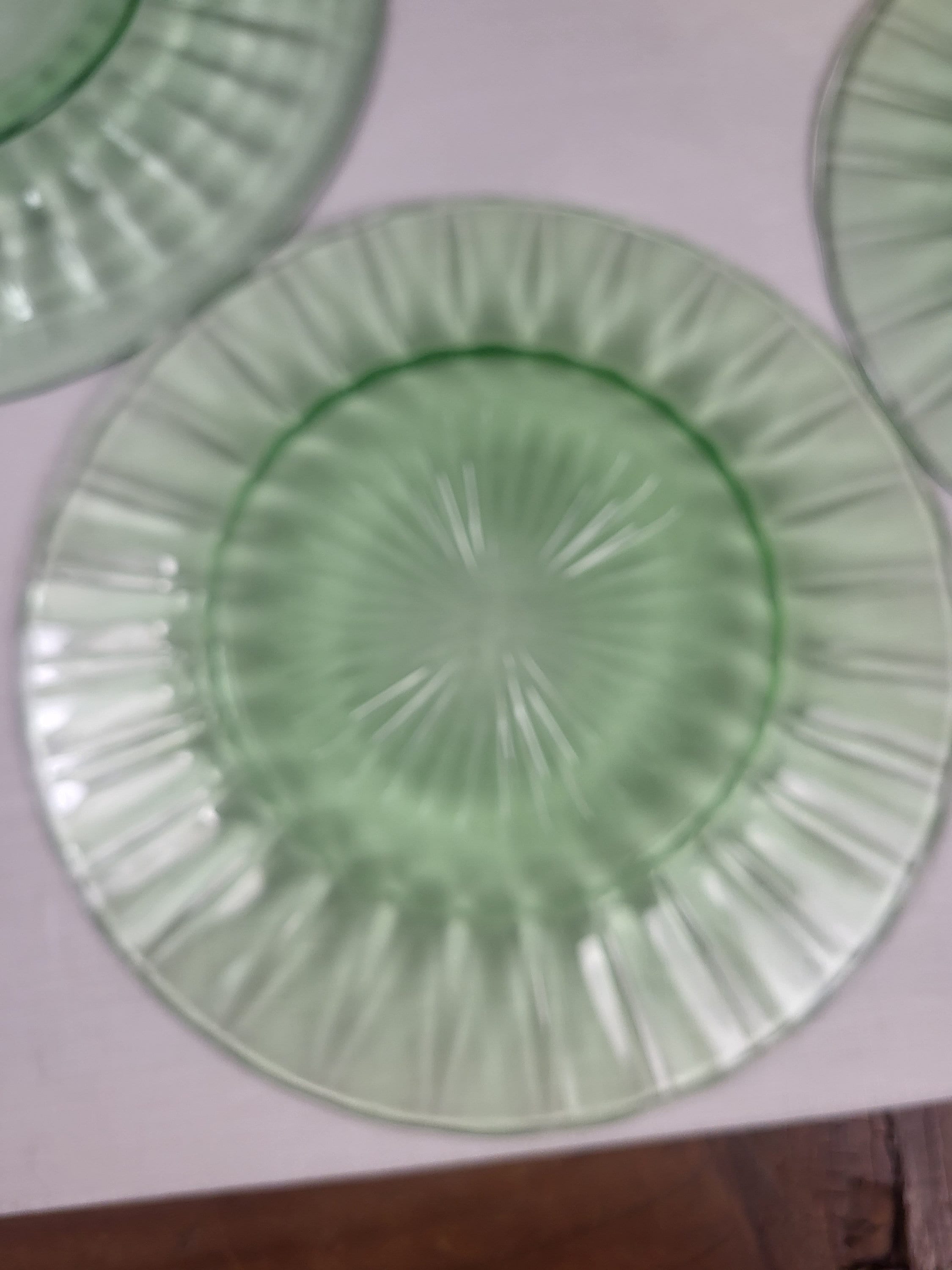 Depression Glass Green Salad Plates Choose From Block Optic - Etsy