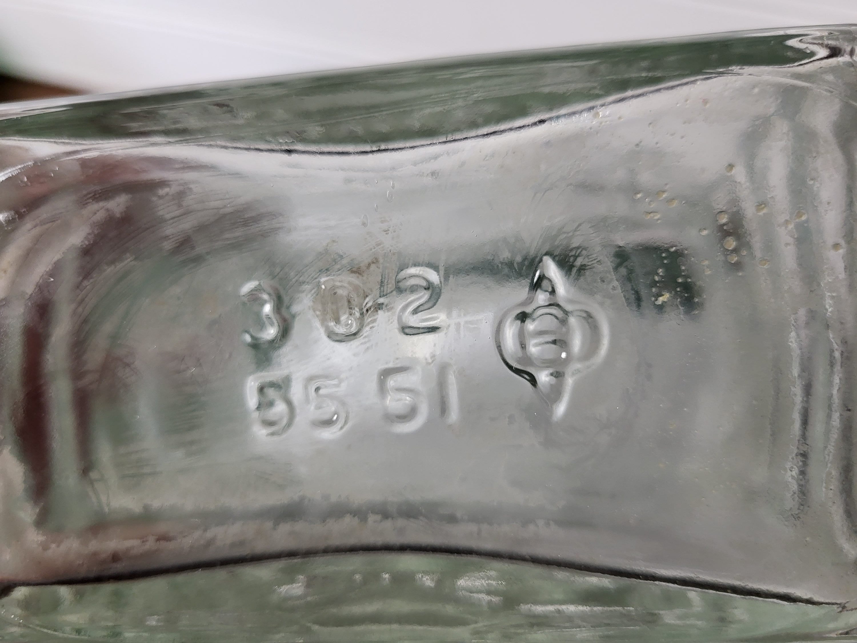 Vintage Post-prohibition Square Glass Bottle: Laurel Design, Owens ...