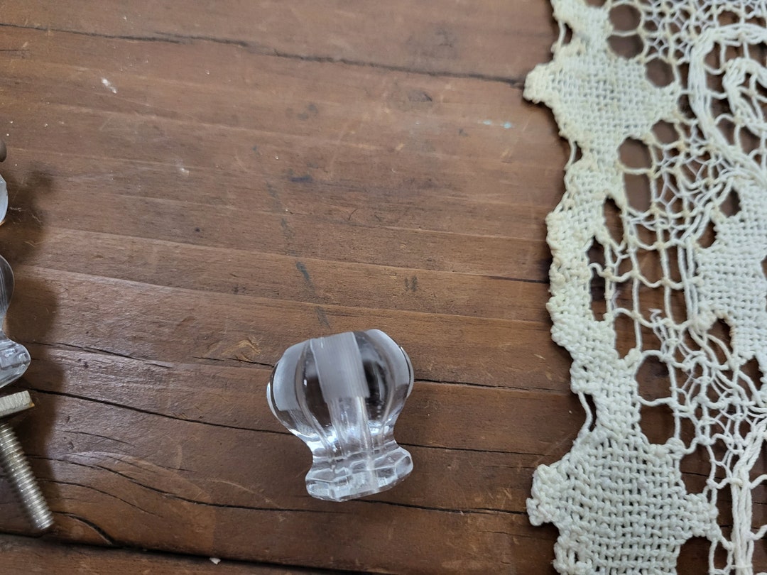 Six Antique 6-sided Etched Depression Glass Cupboard Door Knobs, C 1920s - Etsy