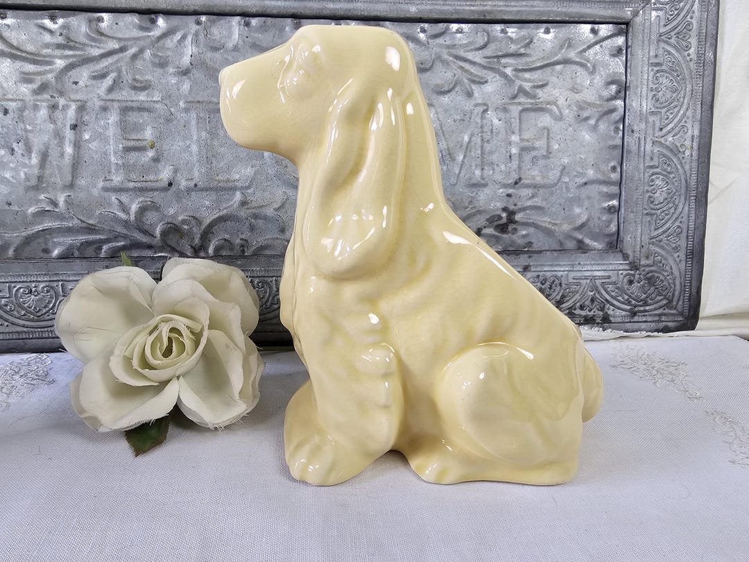 HTF 1940s Cameron Clay Pottery Yellow Spaniel Dog Planter - Etsy