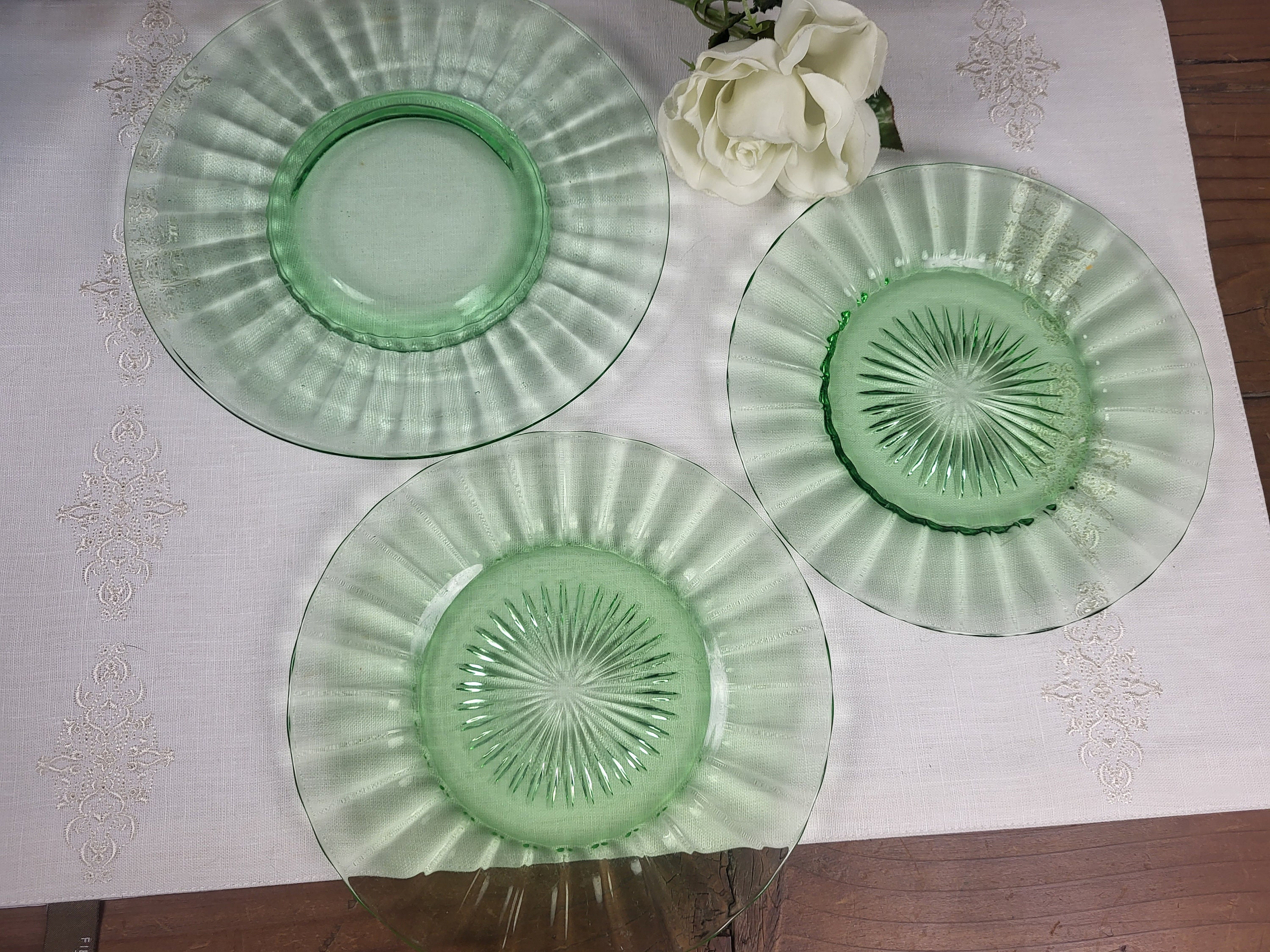 Depression Glass Green Salad Plates Choose From Block Optic - Etsy