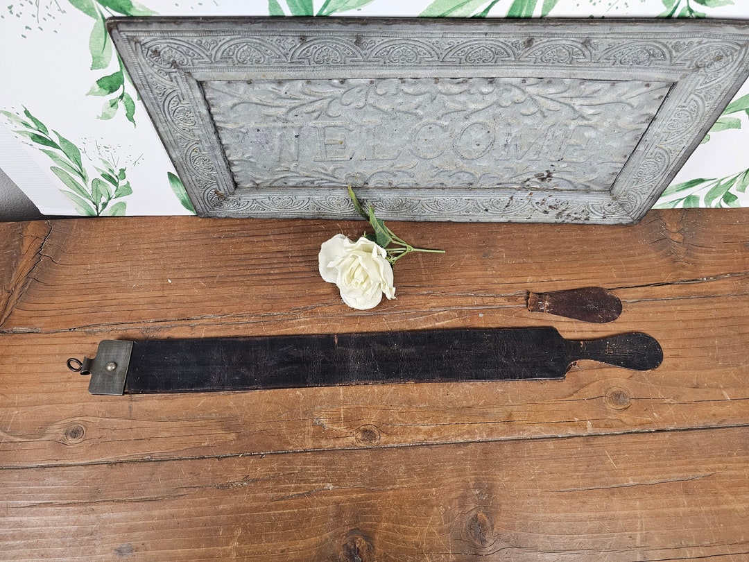 Antique Leather Strops - Barbers Straight Razor - American Razor Strop ...