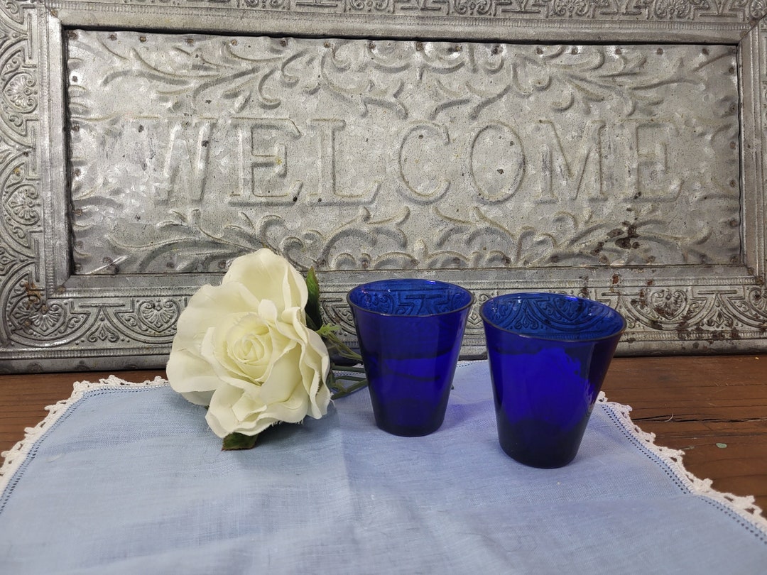 Vintage Cobalt Blue 2 Oz. Flared Shot Glasses or Shooters - 3 Available ...