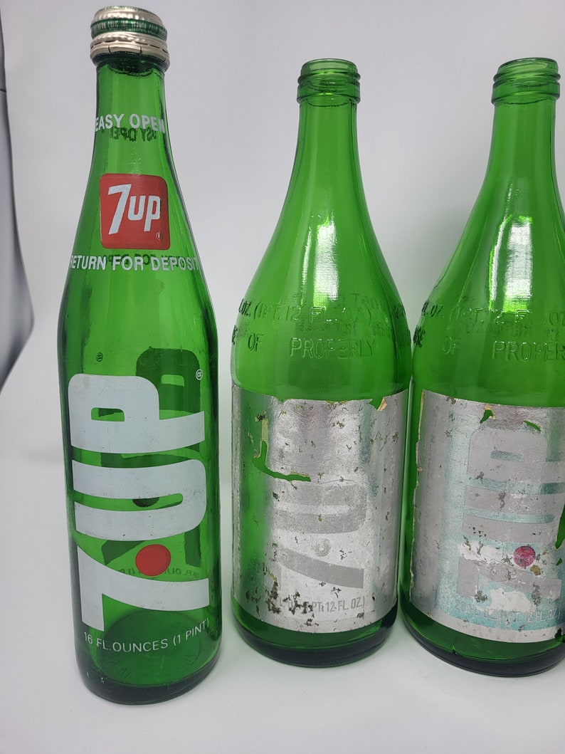 Six Vtg 7 up Bottles: 16 Oz, 28 Oz and 33.8 Oz - Etsy