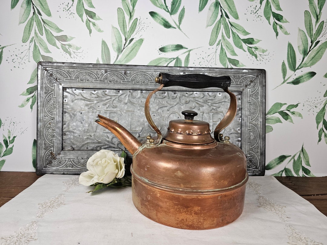 Vintage Simplex Copper Whistling Teapot/ Kettle With Fluted Lid ...