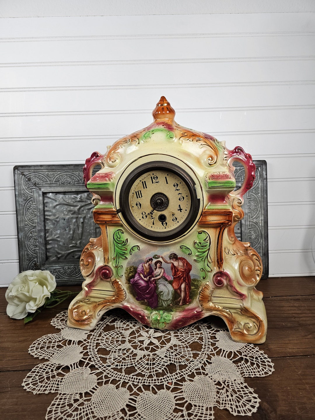 Strasburg Ware Porcelain Mantel Clock - Early 20th Century - Etsy