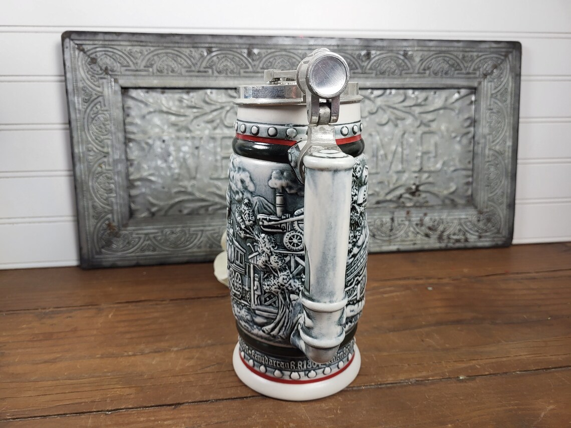 Avon Locomotive 1982 Lidded Beer Stein - Authentic Numbered - Etsy