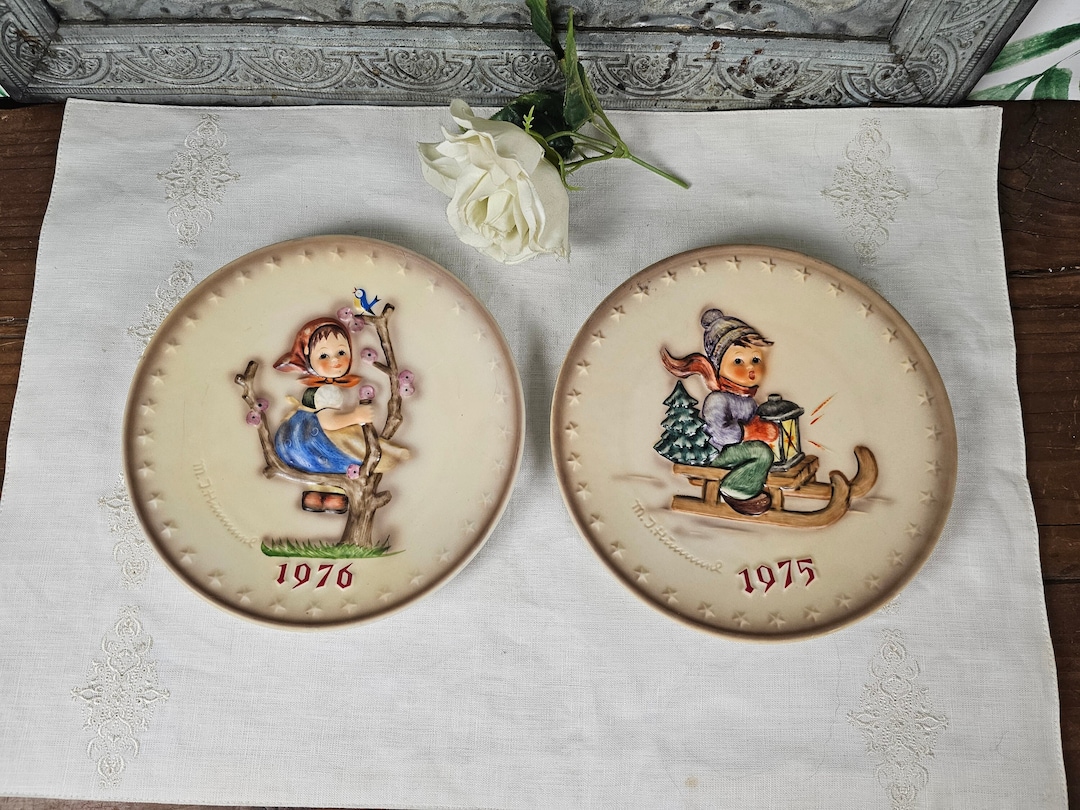1970s M.J. Hummel Plates: 1975 5th AND 1976 6th Annual Plates, West ...