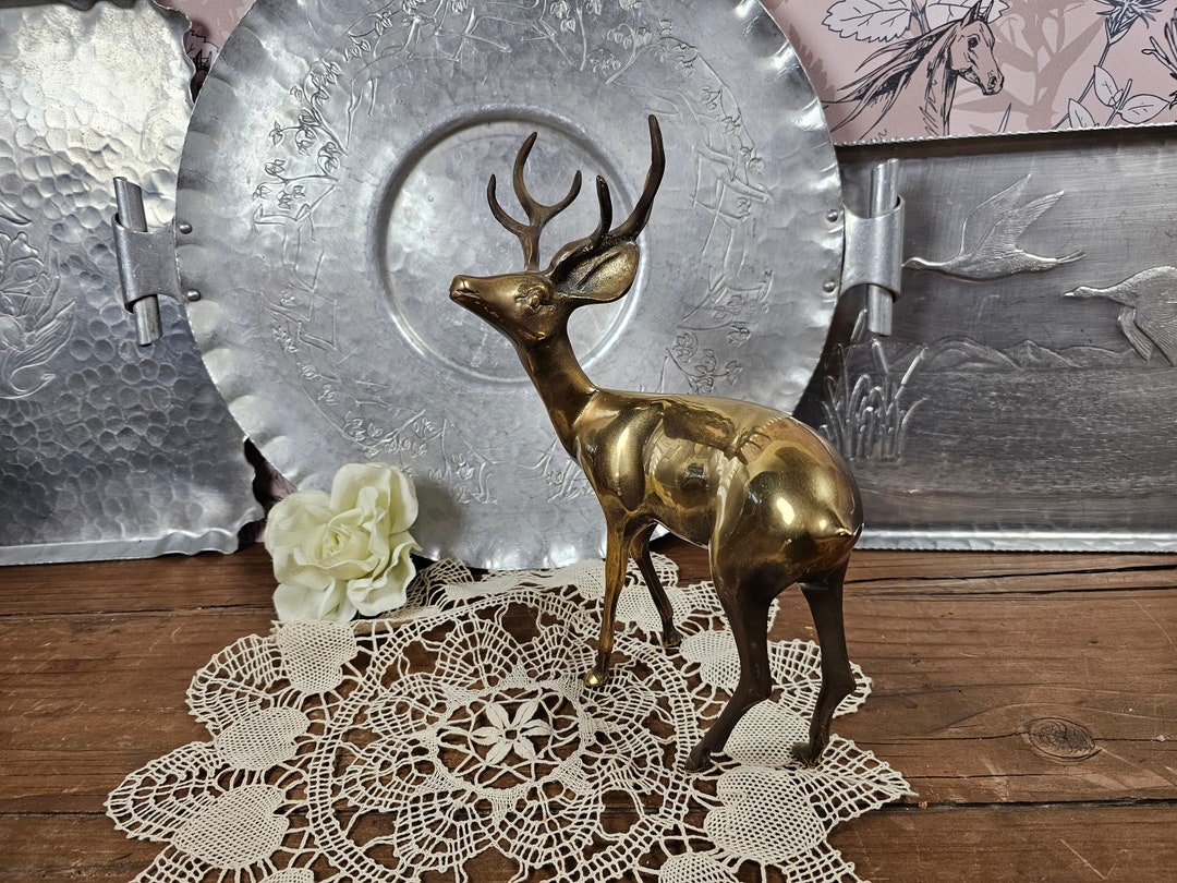 MCM Brass Deer - Vintage Stag Figure - Etsy