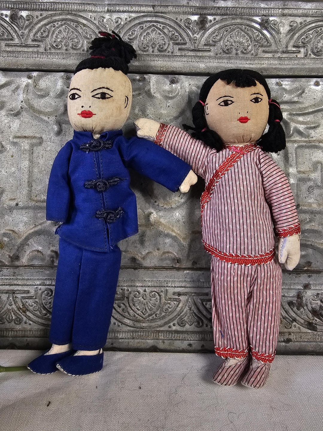 Vintage MCM 1960s Ada Lum-style Chinese Twins Stuffed Cloth Dolls ...